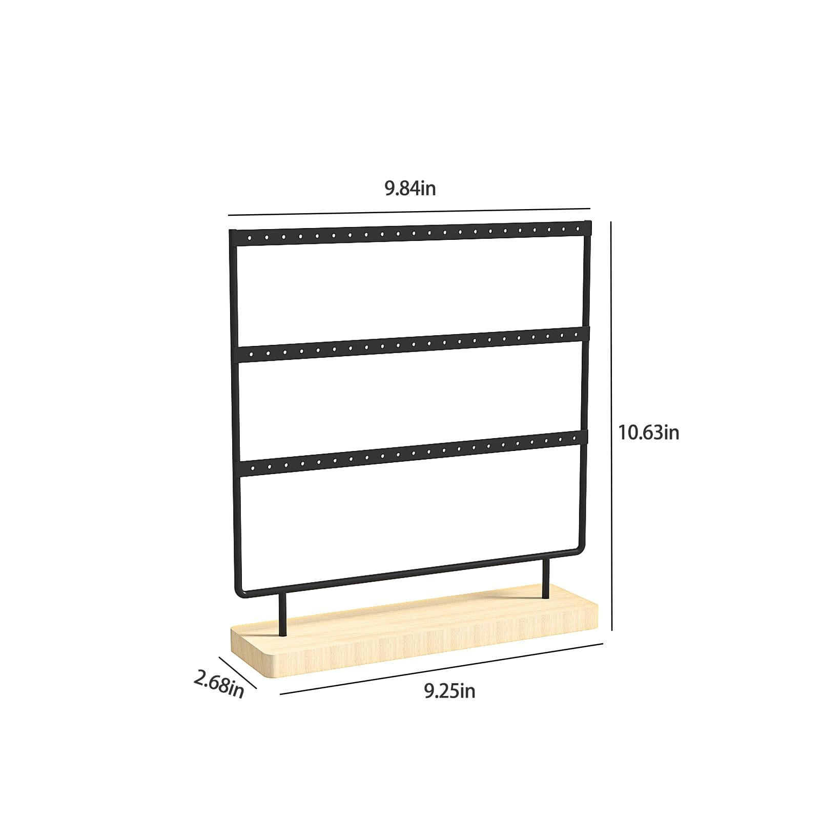 Julysky Earring Holder Organizer,Earring Holder Stand for Hanging Earrings,Earring Display Stand,Earring Organizer Stand,Earring Tree (Black, 3 Layers)