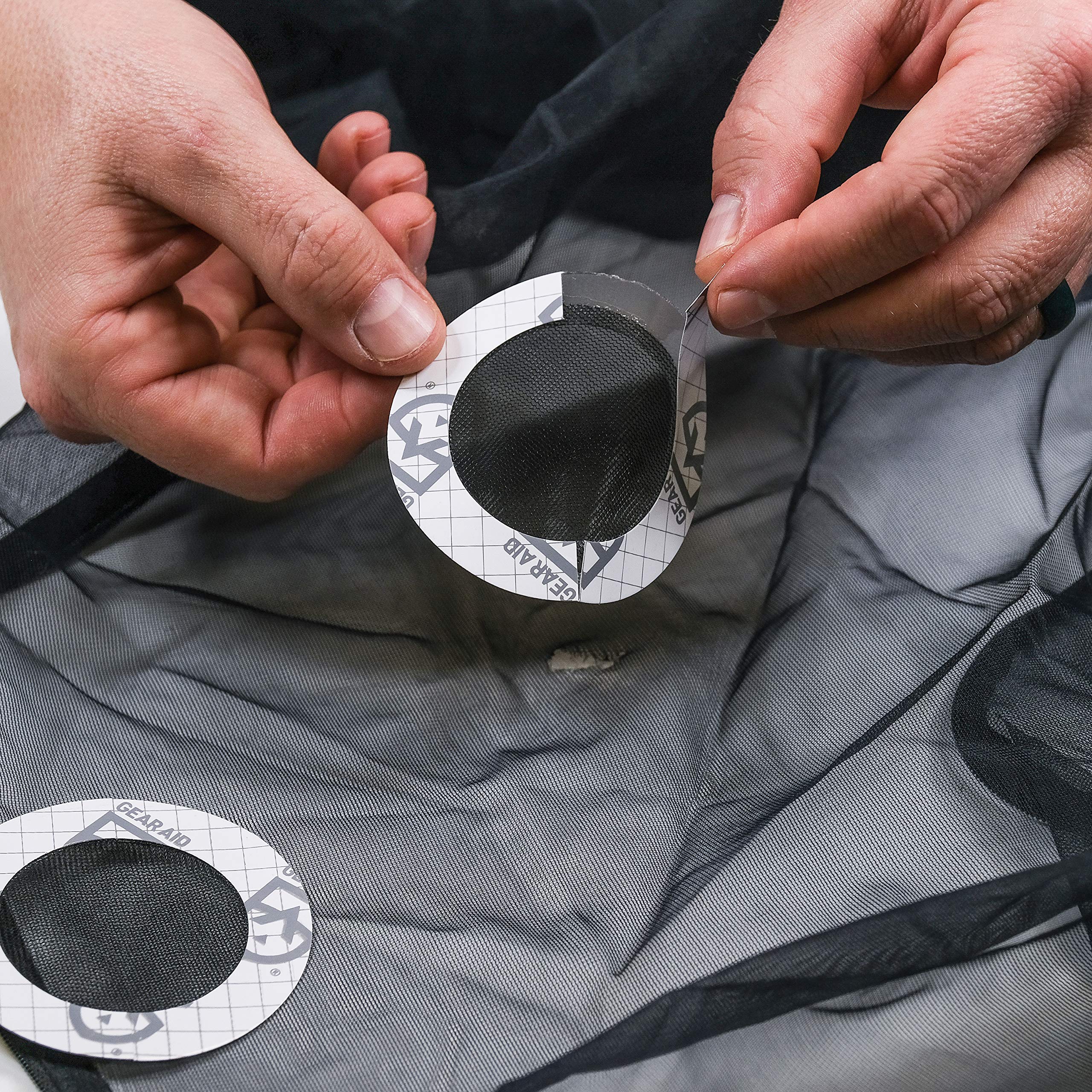 GEAR AID Tenacious Tape Mesh Patches for Repairing Holes in Tents, Bug Screens, Mosquito Netting, No-See-ums and More, 3β Rounds, 4 Patches