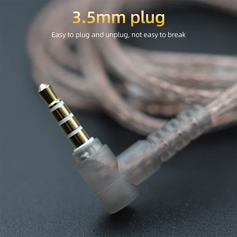 Kinboofi KZ High Purity Oxygen-Free 2pin 0.75mm IEM Cable,HiFi Earphone Wired Detachable Upgrade Cable with PVC Transparent Materialfor ZST ZSR ED12 ES3 ES4 ZS10 AS06 C12 (2PIN3.5B No Mic, Black)…