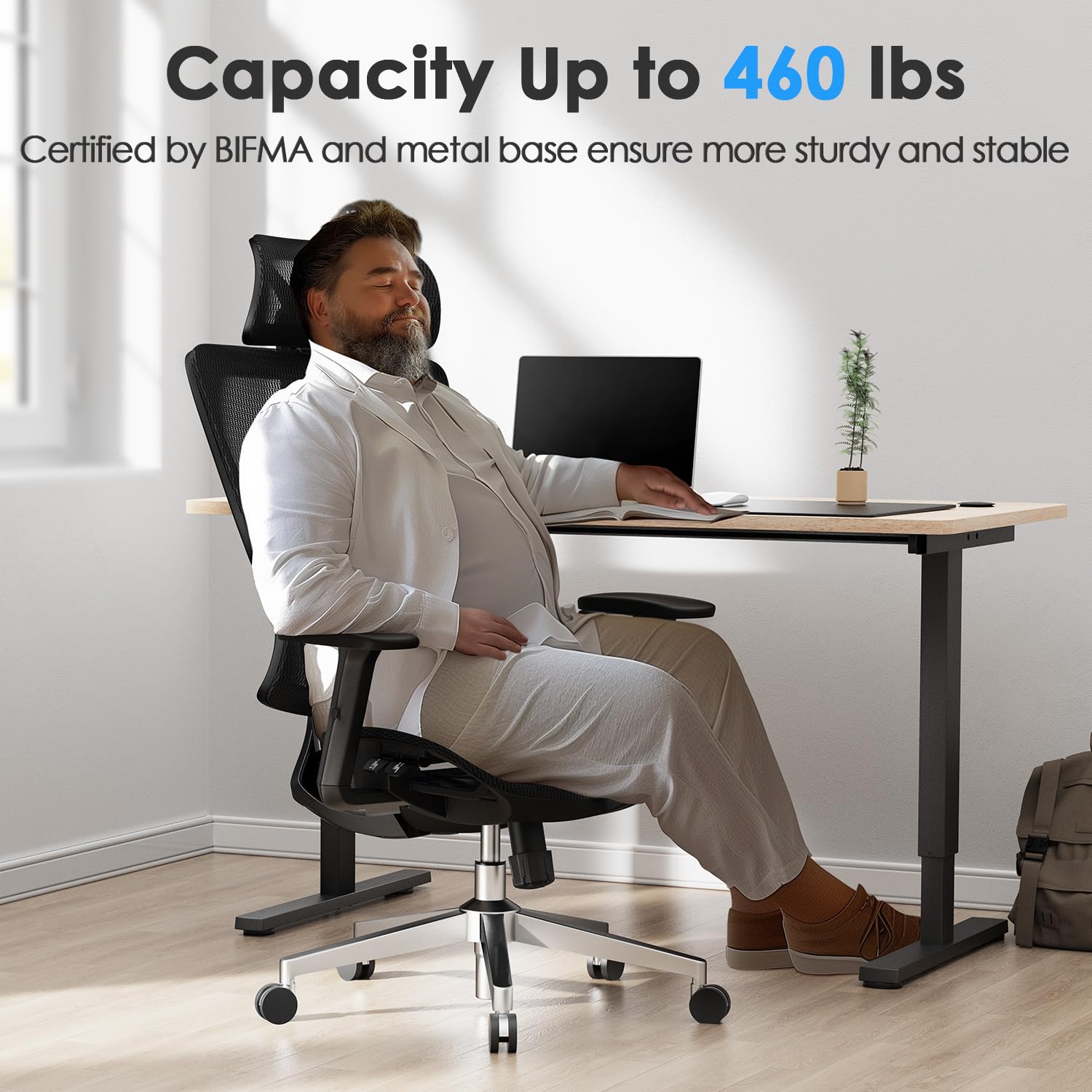 Ergonomic Office Chair Mesh - Home Office Desk Chair with Lumbar Support - Computer Chair Back Height Adjustable(Ergo Upgrade 518 Black