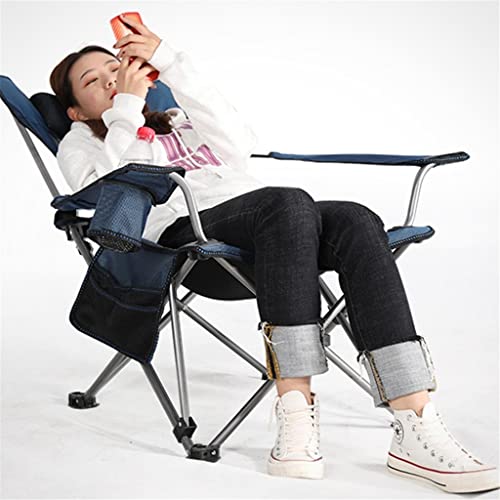 FHDGH Adults Heavy Duty Portable Folding Camping Chair with Cup Holder Pillow and Carry Bag (Color : E, Size : As Shown)