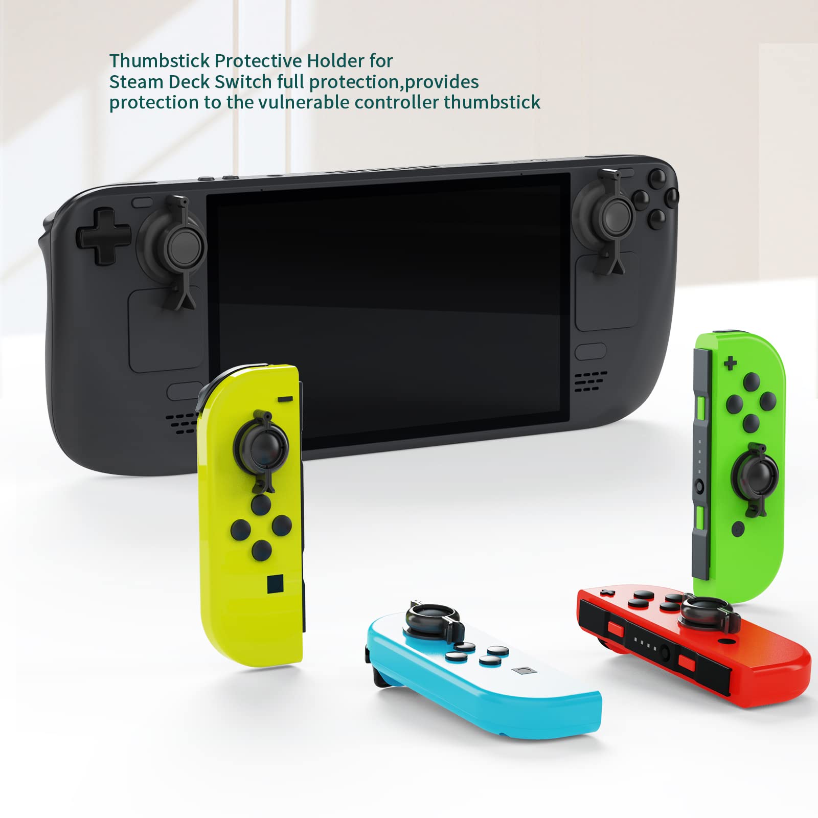 JOYTORN Joystick Guards Bundle with 6 Joystick Protecitve Holder,1 Kickstand,1 90 Degree USB C Male To Dual USB C Adapter