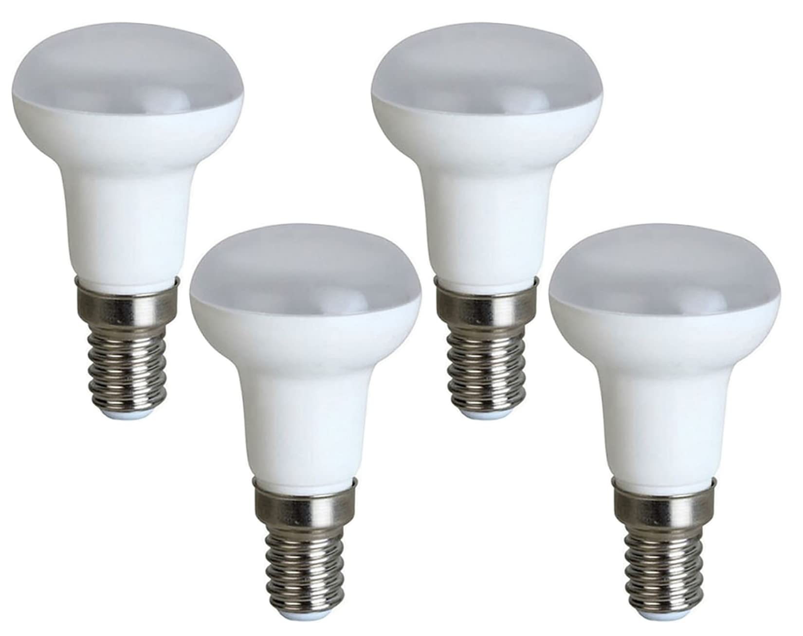 E14 R50 LED Lamp 5W Light Bulb 45W Incandescent Bulb Equivalent, R50 Long Neck LED Mushroom Shape Bulbs Indoor Lighting Cool White 6000K AC85-265V120 °Angle Flood Light for Home School Store, 4 Pack