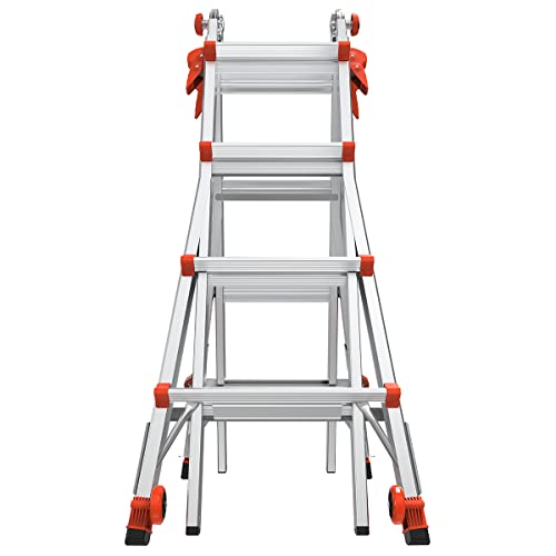 Little Giant Ladder Systems Xtreme 2.0, M17, 17ft, Multi-Position Ladder with Trestle Brackets and Ratchet Levelers, Aluminum, Type 1A, 300 lbs Weight Rating, (12817-801)