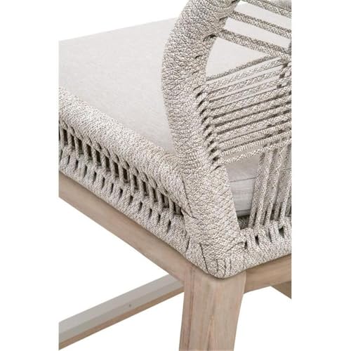 Star International Furniture Woven Loom 26" Fabric Outdoor Counter Stool - Gray