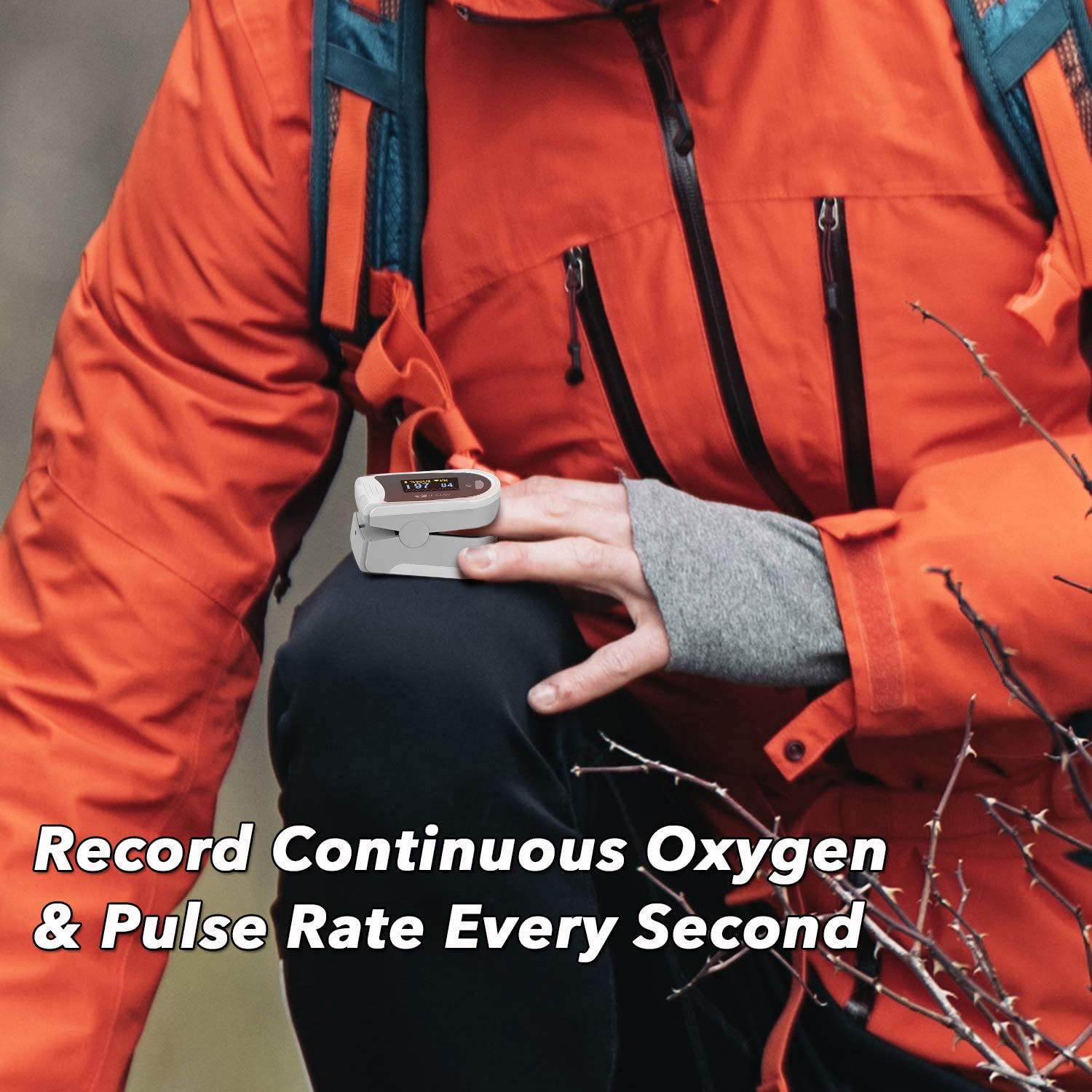 EMAY Sleep Oxygen Monitor with Built-in Recording Capability | Track Continuous Blood Oxygen Levels & Pulse Rate Overnight | Provides Sleep Report & Raw Data