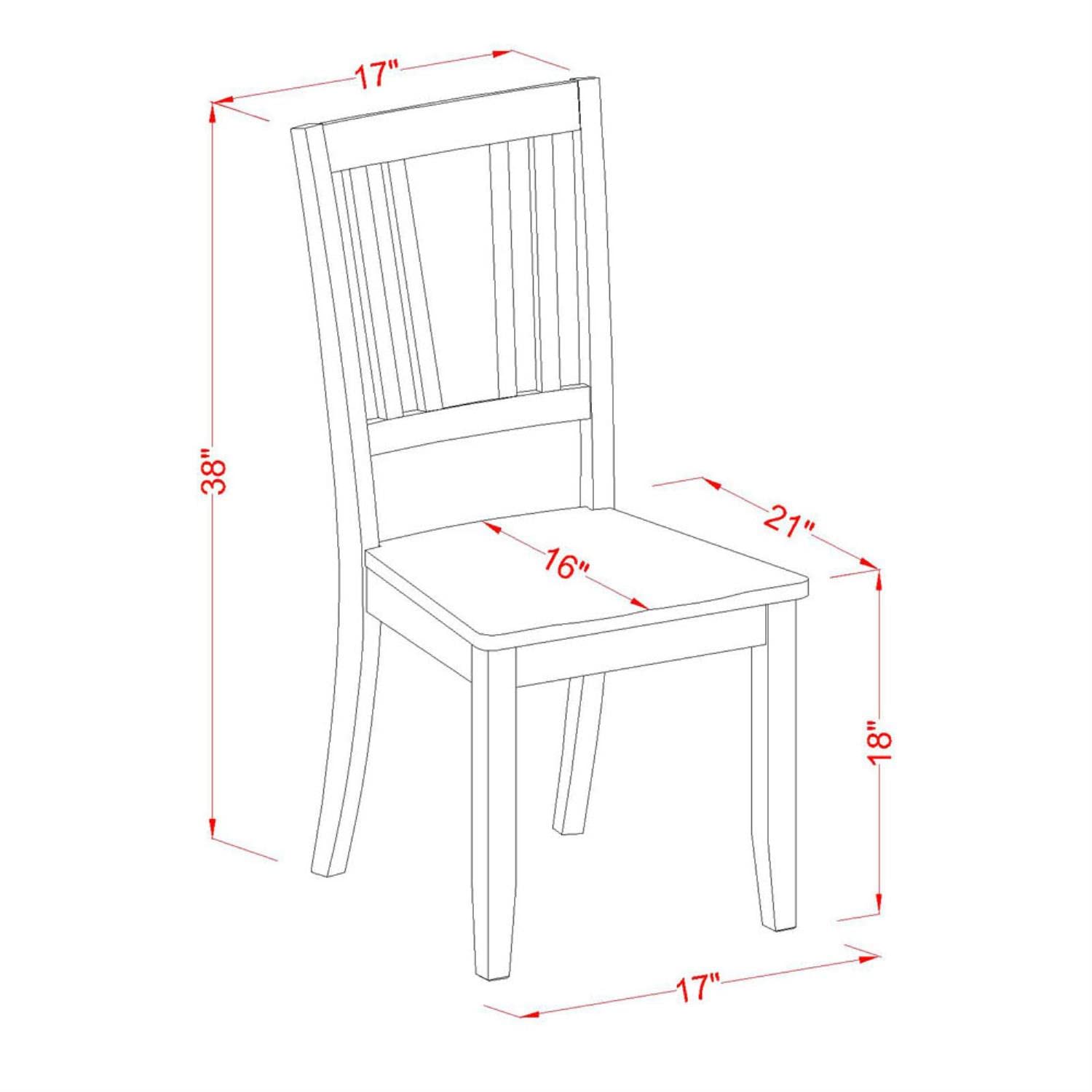 East West Furniture OXDU5-MAH-W Oxford 5 Piece Set for 4 Includes a Square Table and 4 Kitchen Dining Chairs, 36x36 Inch
