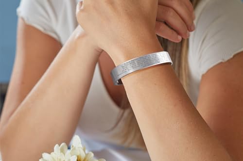FashionJunkie4Life The Lord's Prayer Engraved Stainless Steel Cuff Bracelet