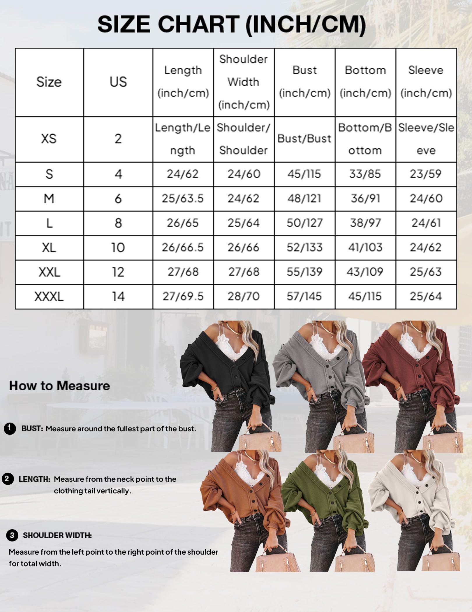 GAMISS Lantern Sleeve Cardigan Sweater for Women Oversized Cardigan Tops Button Down Trendy Tops Grey, XL
