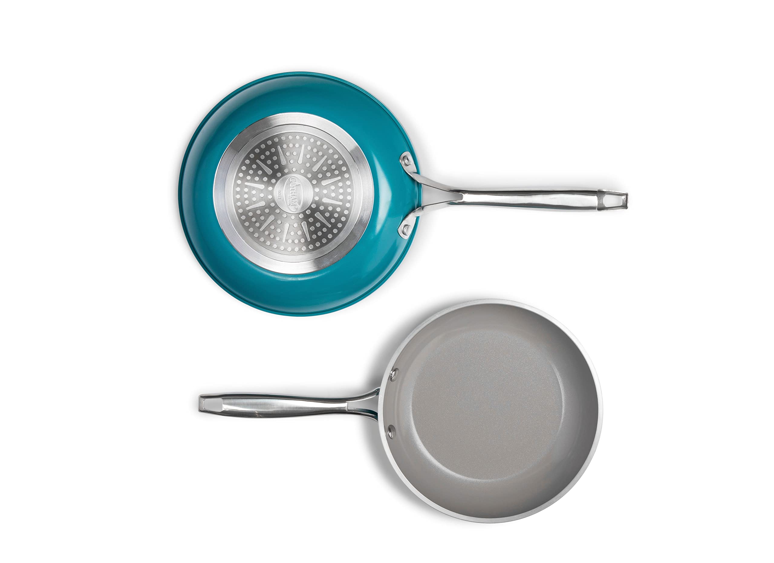 Gotham Steel 8 Piece Cookware Set Pots and Pans Set with Ultra Nonstick Ceramic Coating, 100% PFOA PFAS Free Cookware Set, Stay Cool Handle, Metal Utensil, Oven & Dishwasher Safe - Ocean Blue