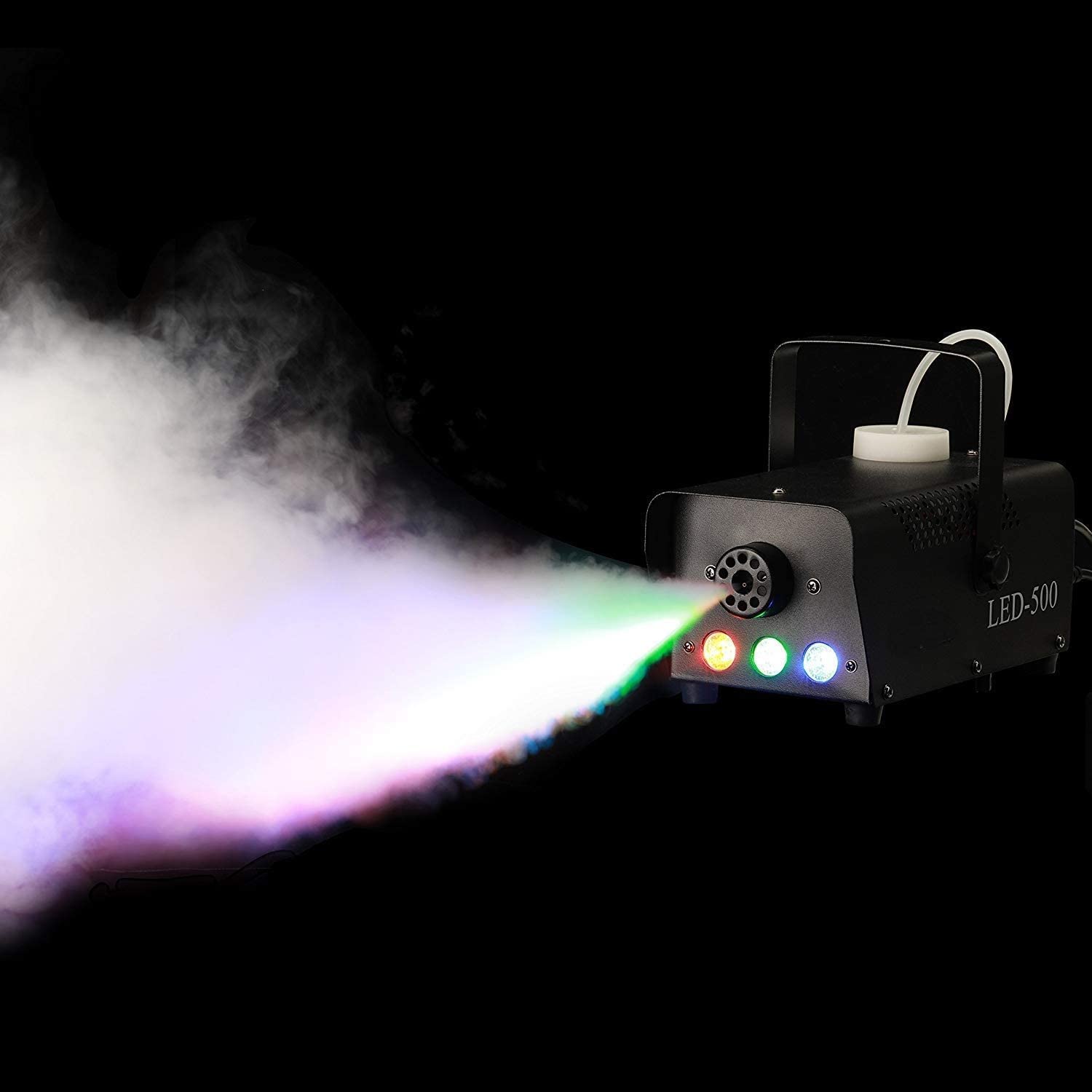 Fog Machine 500W Smoke Machine Controllable RGB LED Light and 2000 CFM Huge Fog with Wireless and Wired Remote Control for Halloween, Christmas, Wedding, Parties, DJ Performance, Stage Show