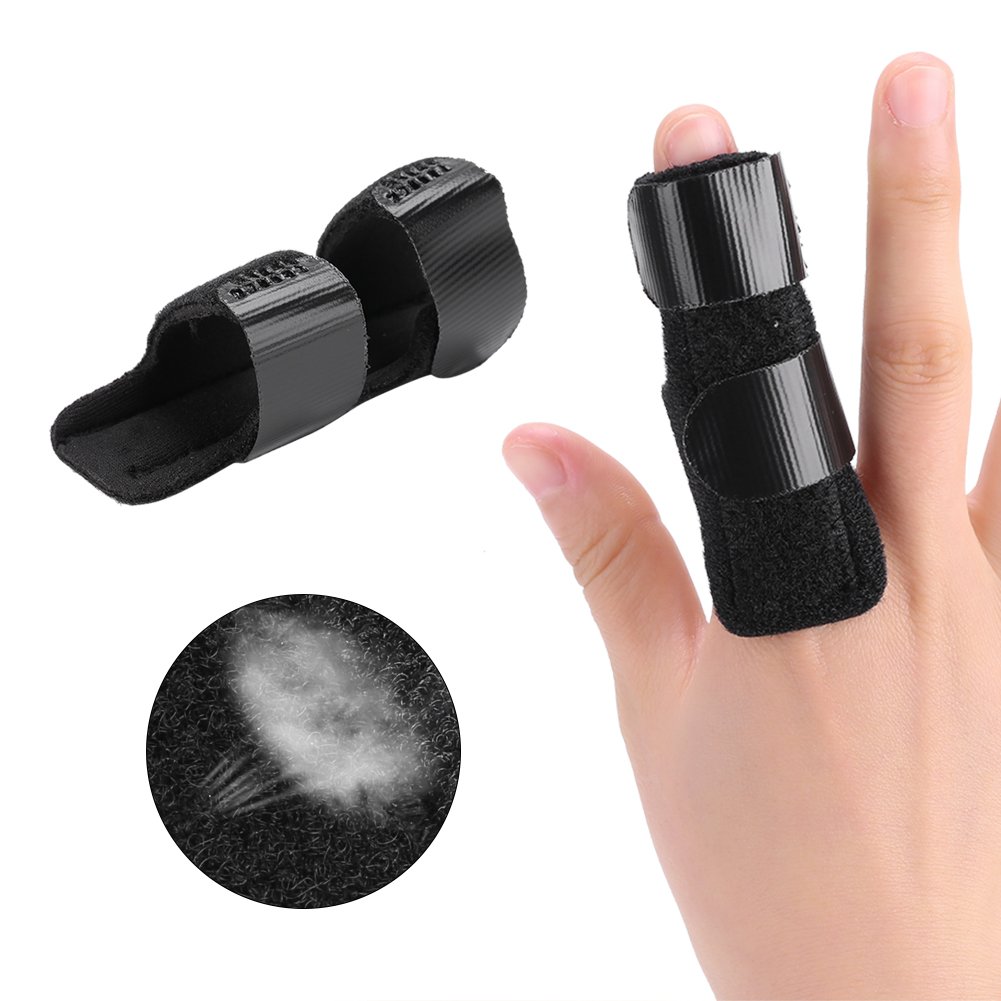 FILFEEL Finger Splint, Adjustable Aluminium Alloy Index Middle Finger Splint Hand Support Tenosynovitis Recovery Brace, Injury Pain Bending Deformation Aid Tools