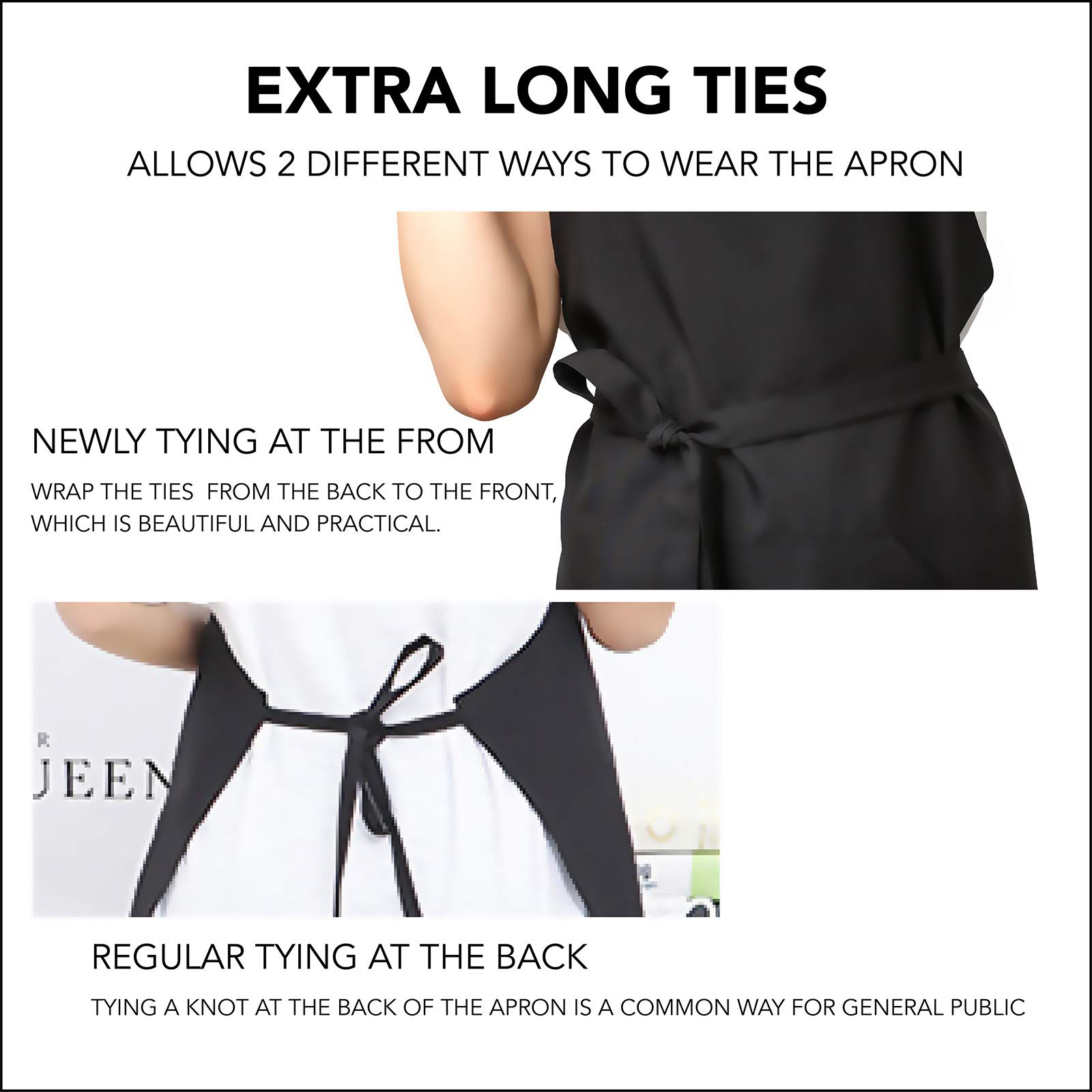 Ihopes Funny Black BBQ Apron for Men,Grill Sergeant Apron with 2 Pockets and Adjustable Neck Strap,Perfect Gifts for Birthday/Christmas/Thanksgiving, Large