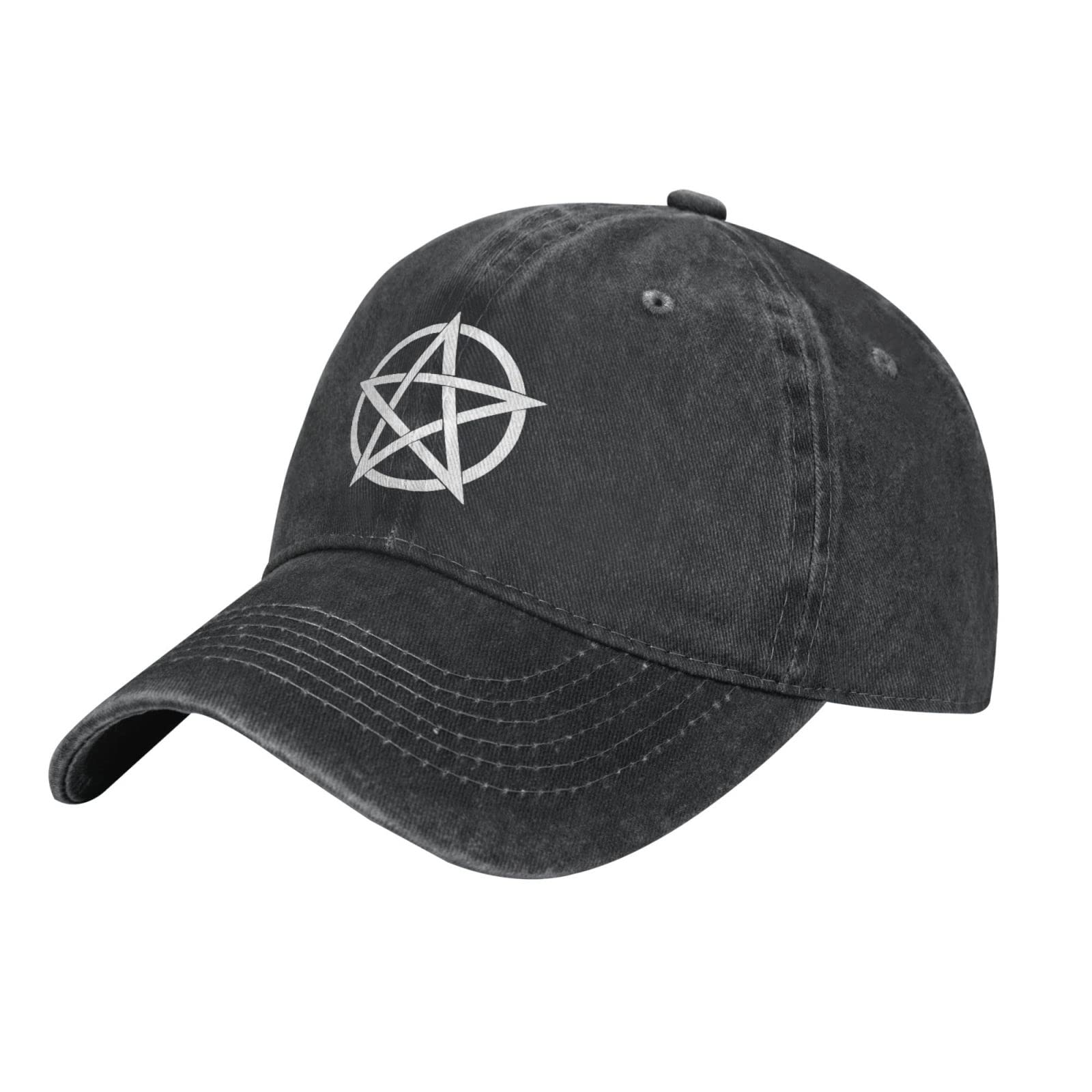 Goth Pentacle Wreath Wicca Witch Pagan Teen Denim Cowboy Hat Baseball Cap Sun Hats Black Trucker Hats
