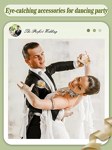 Wrist Corsage and Boutonniere Set, Boho Pampas Bouquet for Wedding Men Women Groom Bride Prom Anniversary Flowers Decoration (2 Pcs)