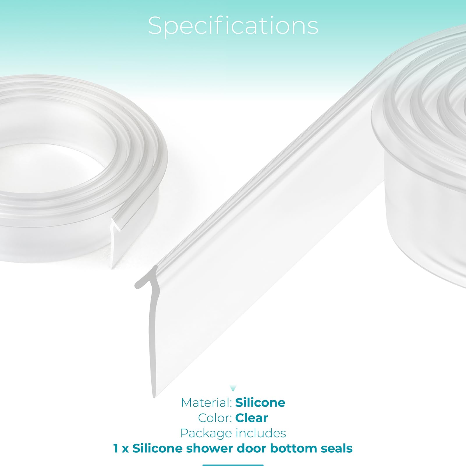 Framed Shower Door Bottom Seal, 1/4" Shower Door Sweep for Framed & Swing Shower Doors, 36" Long Angled T Drip Clear Vinyl Shower Door Seal Strip, Shower Door Replacement Parts