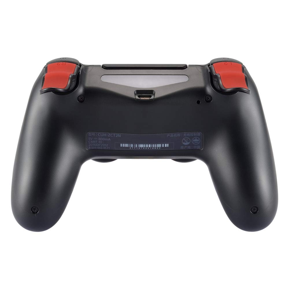 eXtremeRate 1 Pair L2 R2 Buttons Extention Trigger for PS4 Controller, Red Black Game Improvement Adjusters Ergonomics Extenders for PS4 Pro Slim Controller