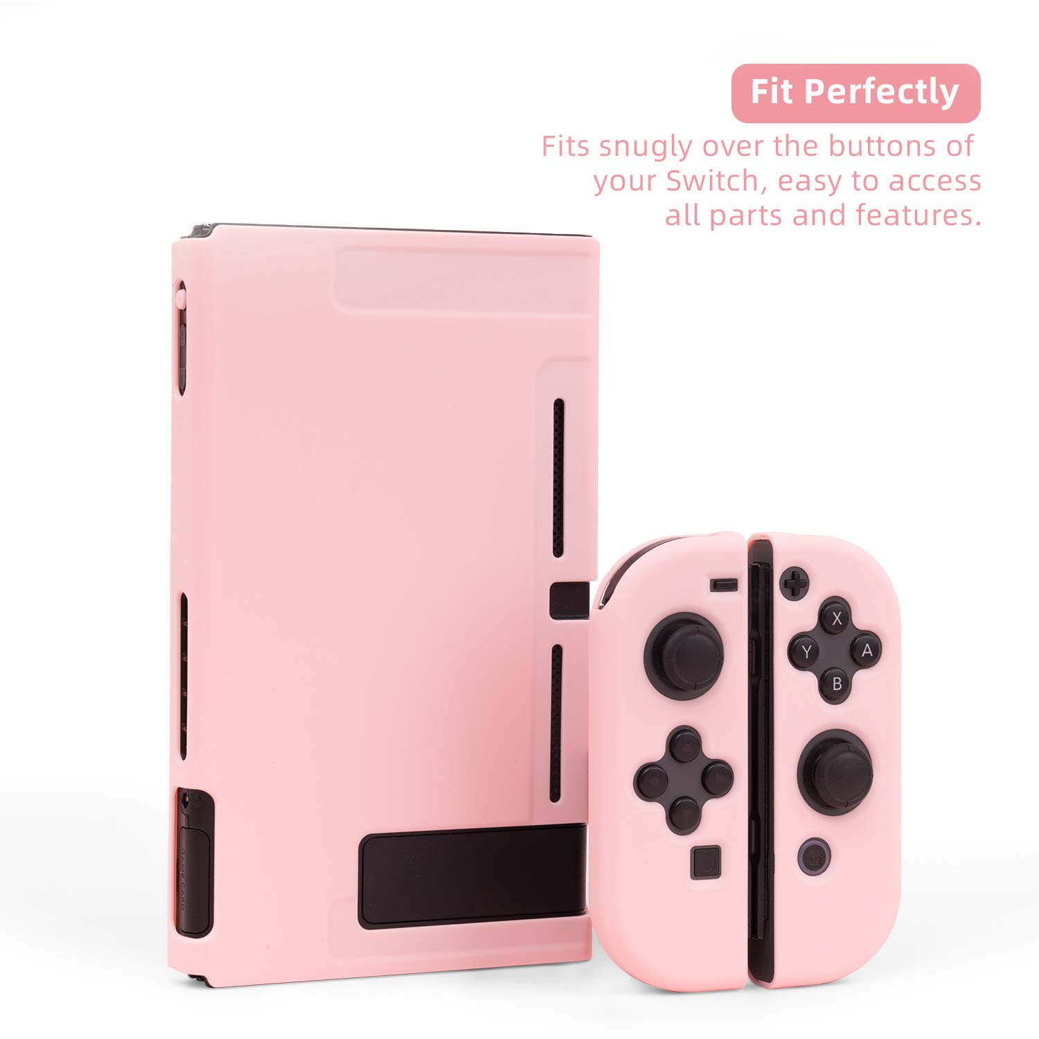 GeekShare Protective Case Slim Cover Case for Switch and Joy Con - Shock-Absorption and Anti-Scratch (Sakura Pink)