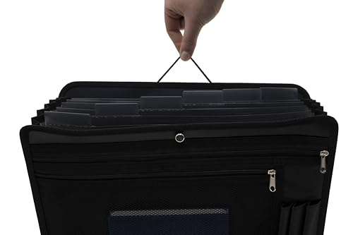 Exacompta - Ref 55834E - Exactive - Conference Folder - 25.5 x 33cm in Size, Suitable for A4 Documents, 13 Customisable Tabs, Writing Pad Supplied - Black