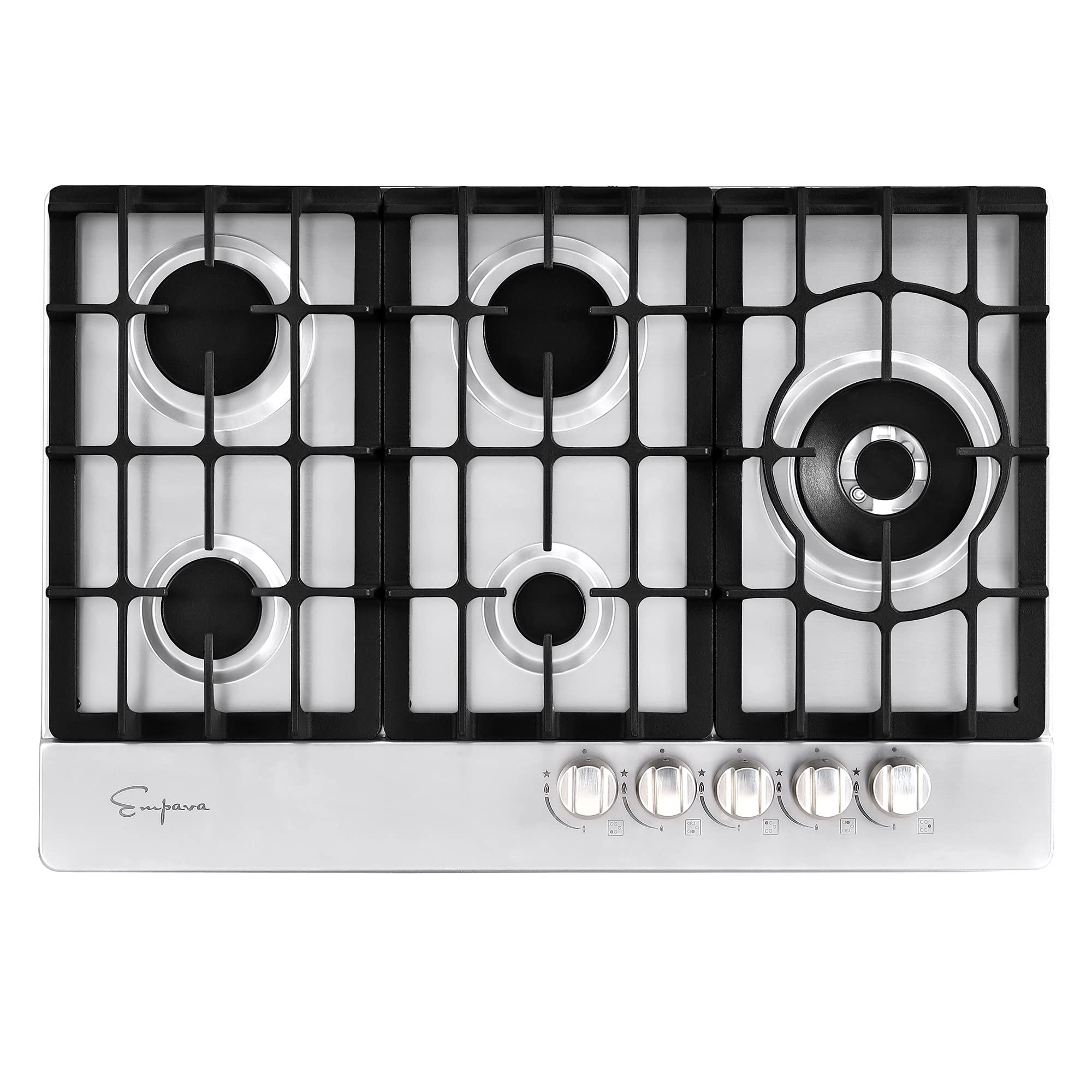 Empava 30" Built Cooktop in Stainless Steel with 5 Gas Stove Including A 18000 BTU Power Burner, 30IN, Silver