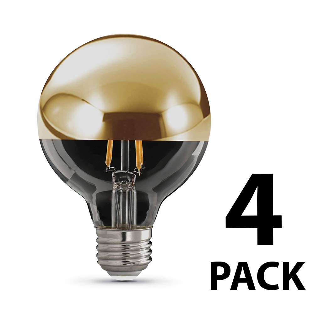 Feit Electric G2540/GOLD/827/FIL/4 40 W EQ G25 DM Specialty Decor LED Light Bulb, 4-Pack