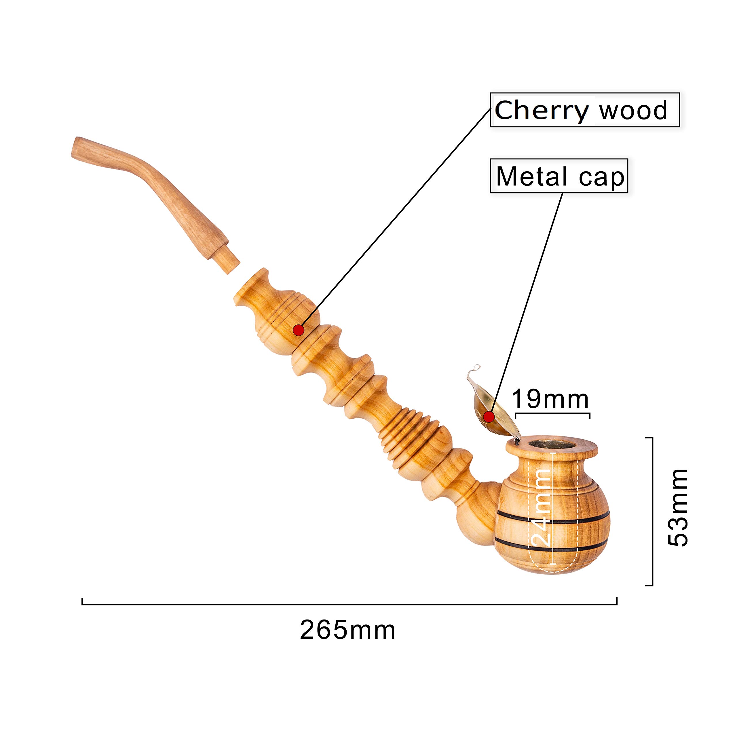 Dr. Watson - Handmade Wooden Tobacco Pipes, Churchwarden Shape, Set of 2