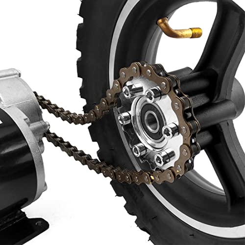 L-faster 10 Inch Off-Road Wheel Dual Drive 350W Geared Motor Chain Kit Reverse Switch for Electric Barrow Trolley Wagon Bike with Reverse (36V 350W Max 8kph)