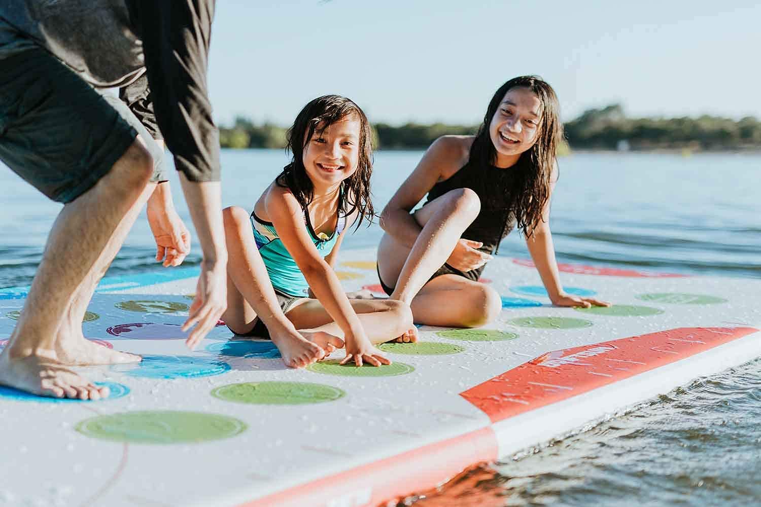 Driftsun Inflatable Floating Mat - Game Pad Inflatable Floating Platform and Swim Dock, Dropstitch PVC Construction (13ft x 6.5ft)