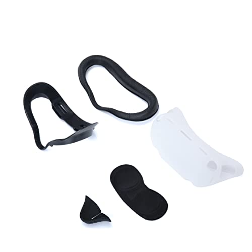 Hibloks Face Cover Set for Meta/Oculus Quest 2 Accessories,Silicone face Cover+Shell Cover+Protective Lens Cover for Meta/Oculus Quest 2 (PU Face Cover Pad)