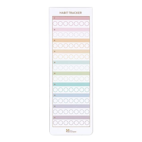 Folded Magnetic Page Marker Dashboard - Habit Tracker Layout. Works with Wet-Erase Markers. Measures 2" x 6". Fits All Erin Condren Planners and Notebooks.