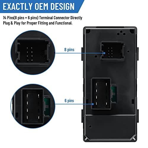 Driver Side Master Power Window Switch for Chevy Silverado GMC Sierra Traverse HHR Yukon Buick Replaces# 25789692 20945129 25951963