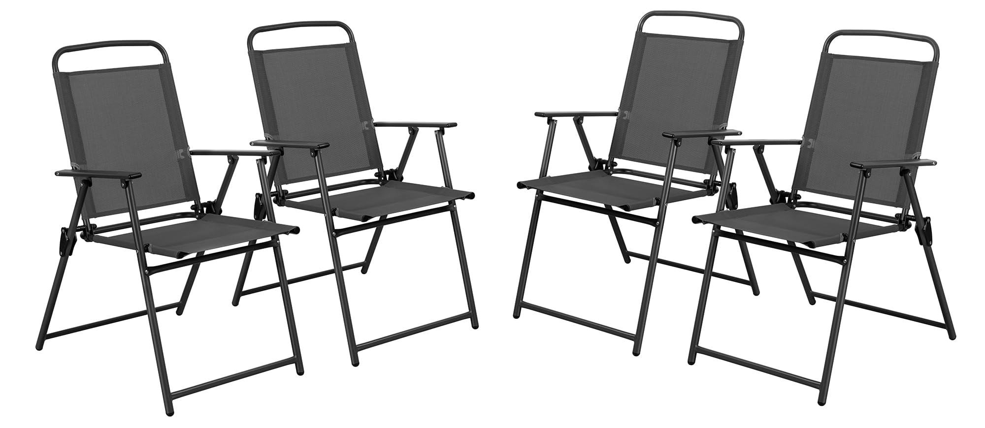 JY QAQA Patio Dining Chairs 4 Set with Armrests Folding Outdoor Chairs Used for Camping Garden Backyard Pool Porch,Brown