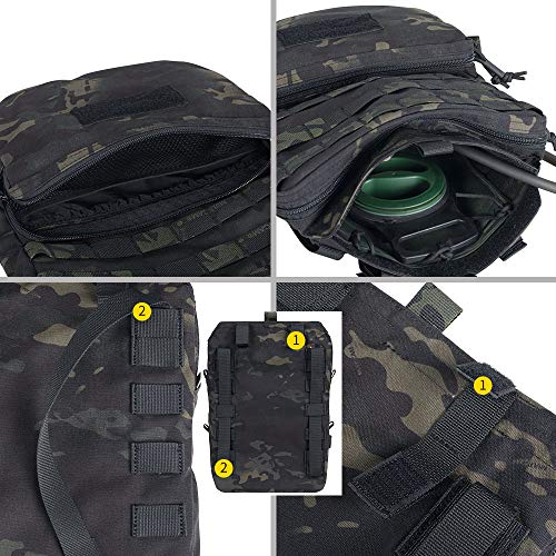 EXCELLENT ELITE SPANKER Tactical MOLLE Hydration Pack for 3L Hydration Water Bladder Molle Vest Accessory (Multicam Black)