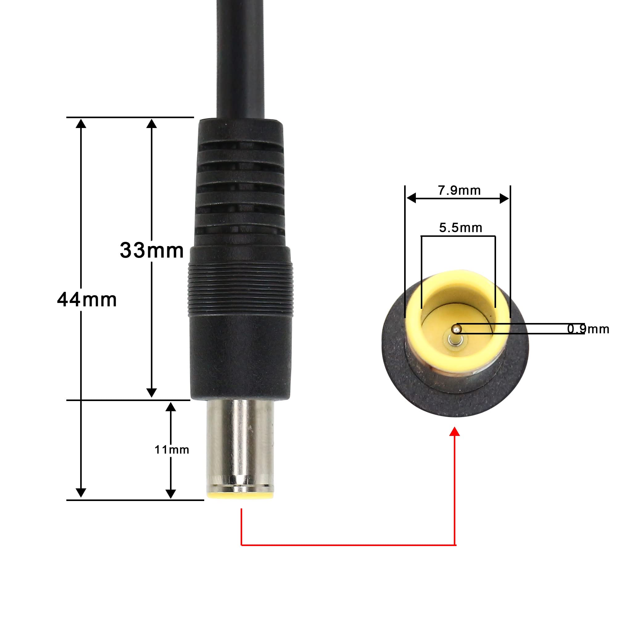 GINTOOYUN DC 8mm Extension Cable 10Ft DC7909 Male to Female Power Cord 14AWG DC 7.9 x 5.5mm Extension Cord for Solar Generator Portable Power Station and Solar Panel 3M