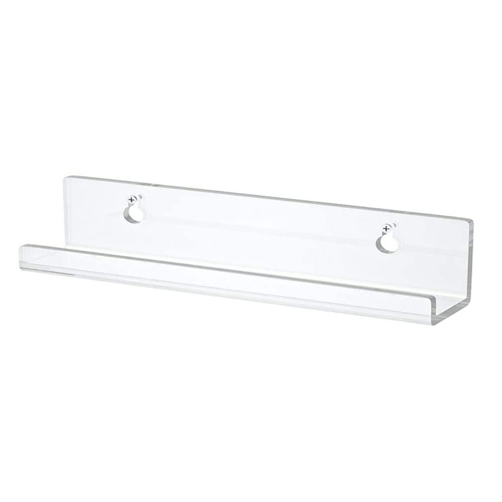 esowemsn A Set of Clear Acrylic Shelves Wall Mounted Floating Display Shelves with Screws Clear Invisible Bookshelves Best for Record Storage,Picture Display,Magazine,Book,Files Organizer