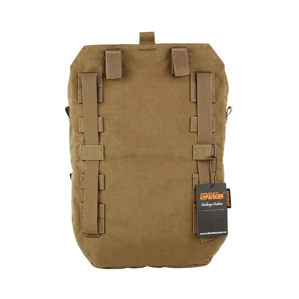 EXCELLENT ELITE SPANKER Tactical MOLLE Hydration Pack for 3L Hydration Water Bladder Molle Vest Accessory(Coyote Brown)