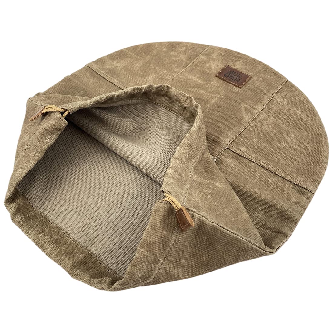 Hide & Drink, Rustic Bag for 12 Inch Frying Pan, Case for Skillet Without Nonstick Coating, Waxed Canvas, Handmade, Fatigue