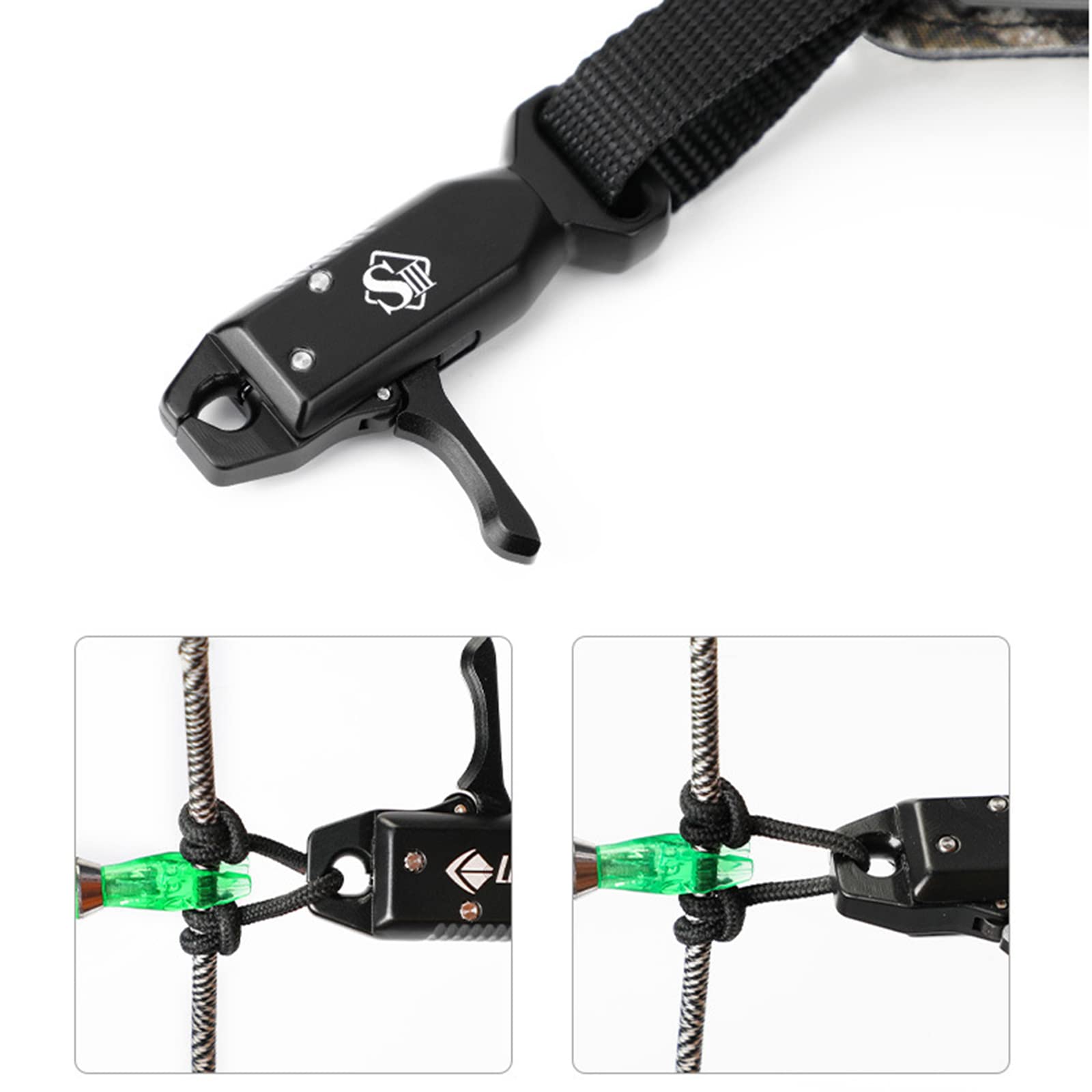 Felenny Archery Release Adjustable Compound Bow Release Aid for Left Right Hand Shooters Archery Accessories, Camouflage