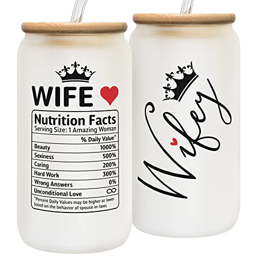 Gifts for Wife from Husband - Wife Gifts - Wedding Anniversary for Her, Mothers Day Gifts for Wife, Wife Birthday Gift Ideas - I Love You Gifts for Her, Romantic Gifts for Her - 16 Oz Can Glass