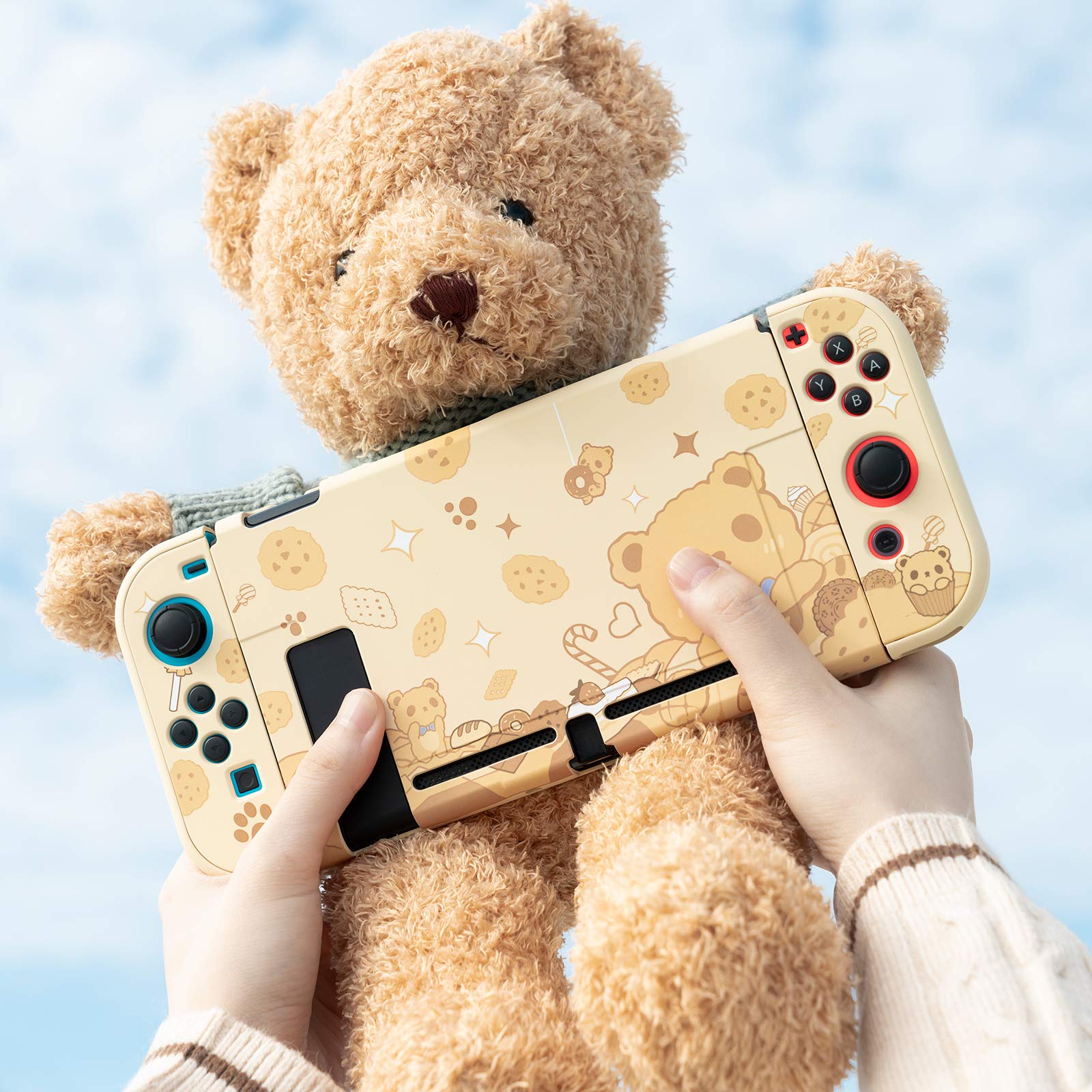 GeekShare Protective Case Slim Cover Case Compatible with Nintendo Switch and Joy-Con - Shock-Absorption and Anti-Scratch - Mousse Bear
