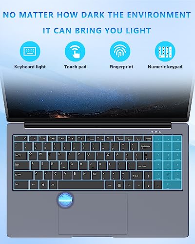 SAINTDISE 15.6 Inch Laptop PC Built with Intel Cerelon N5095(UP to 2.9Ghz) 4-Core CPU Laptops 16GB RAM 512GB ROM UHD Notebook Computer WiFi5 Bluetooth 4.2 Webcam,Fingerprint Unlock