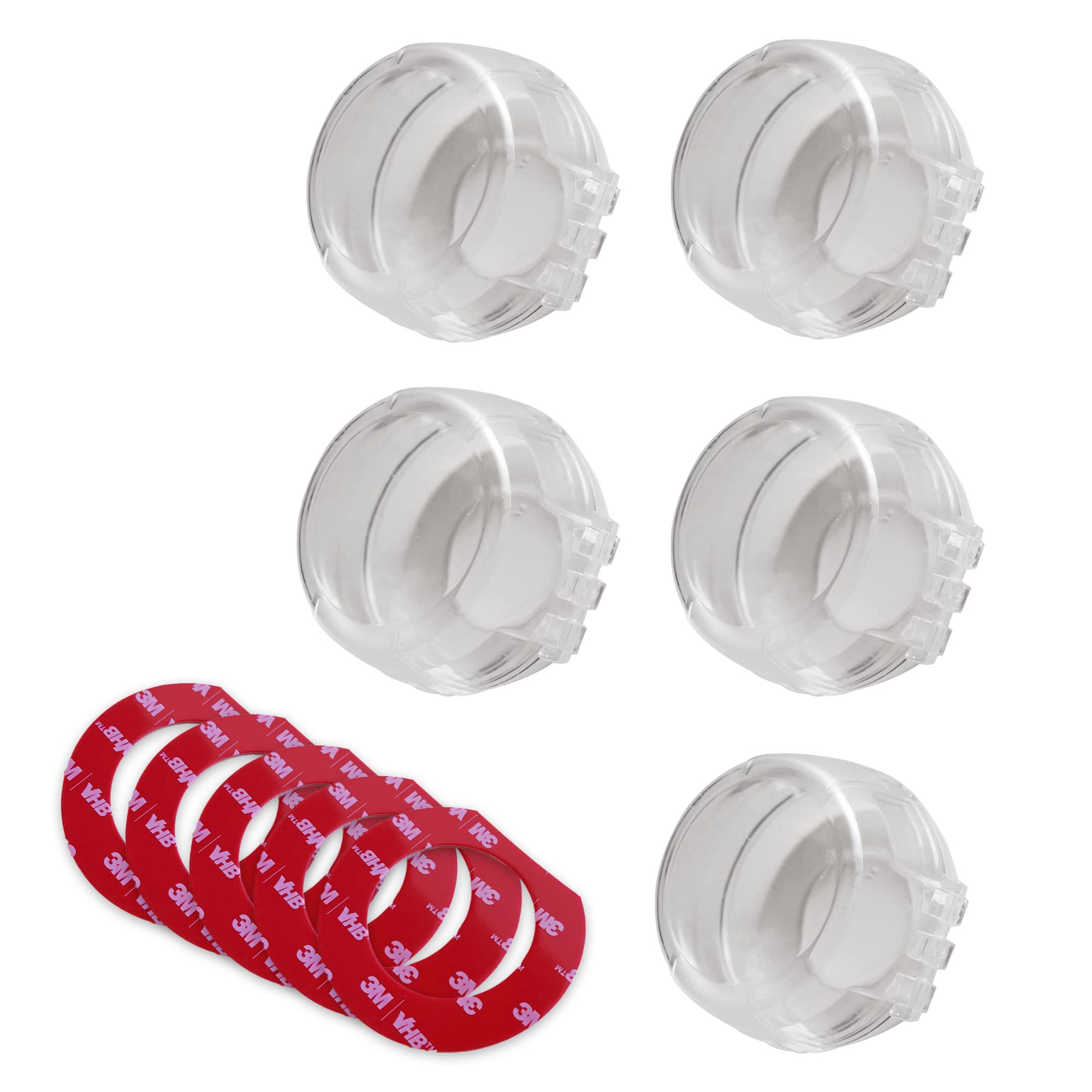 Moonybaby Stove Knob Safety Covers for Child Safety and Pet-Proofing, 5-Pack, Transparent