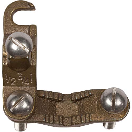 Morris Products Direct Burial Copper Ground Pipe Clamps β For Connecting Grounding Electrodes to Water Pipes, Tubing, Ground Rods β 2-10 Wire Range, 1-1/4-2β Water Pipe Range, 5/16-18 Screw Thread