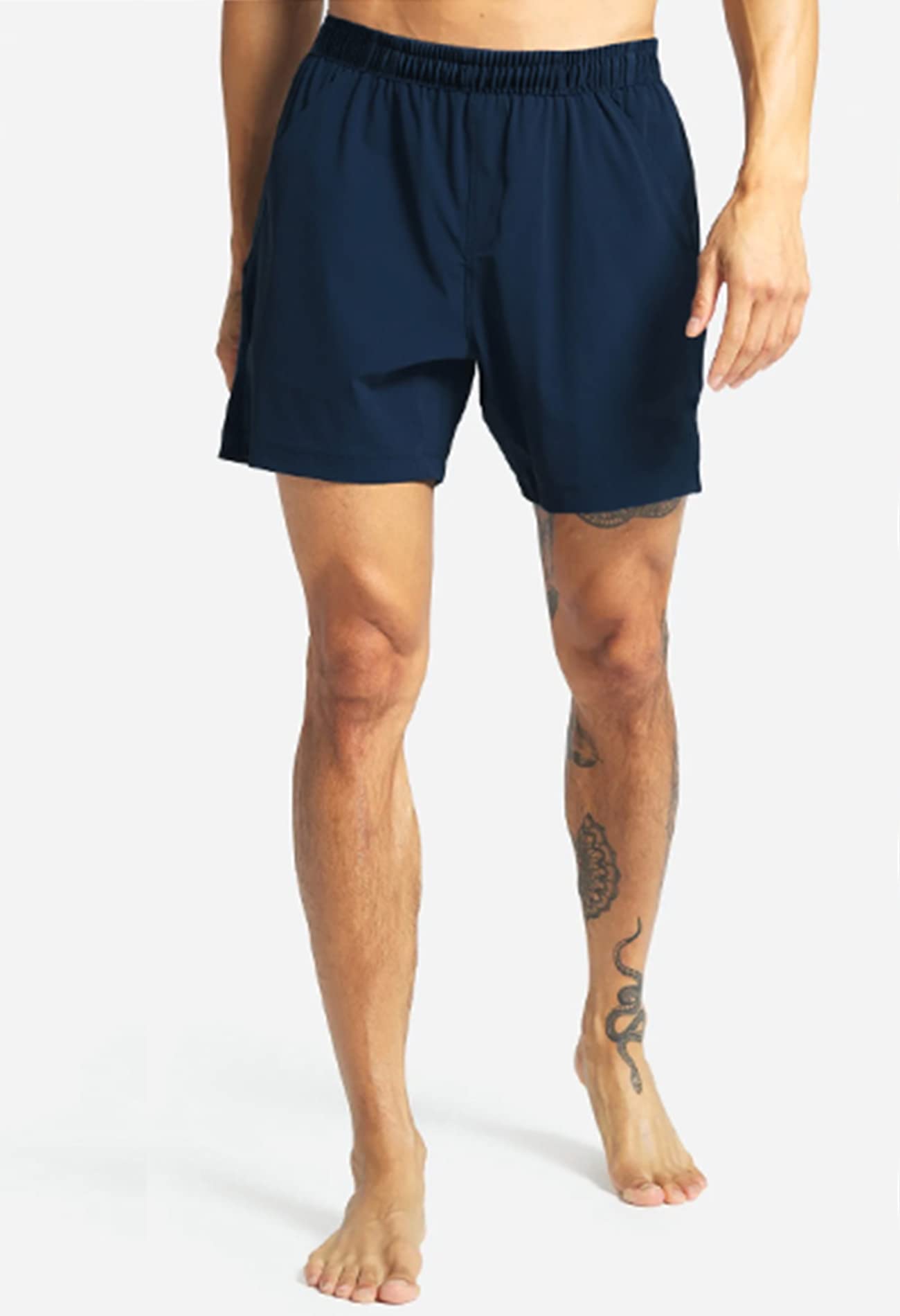 GYM REVOLUTION Men's 5 Pack Workout Running Quick Dry Gym Training Shorts with Pockets Black Grey Dark Grey Navy Blue Army Green M