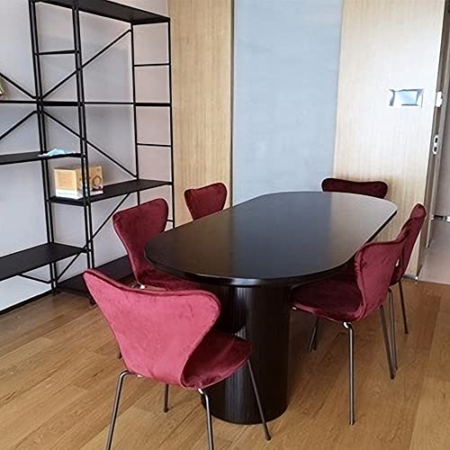 LAKIQ Black Dining Table Modern Solid Wood Dining Room Table Contemporary Oval Double Pedestal Kitchen Table Conference Room Table Kitchen Island Table-Table Only(78.7" L x 35.4" W x 29.5" H)