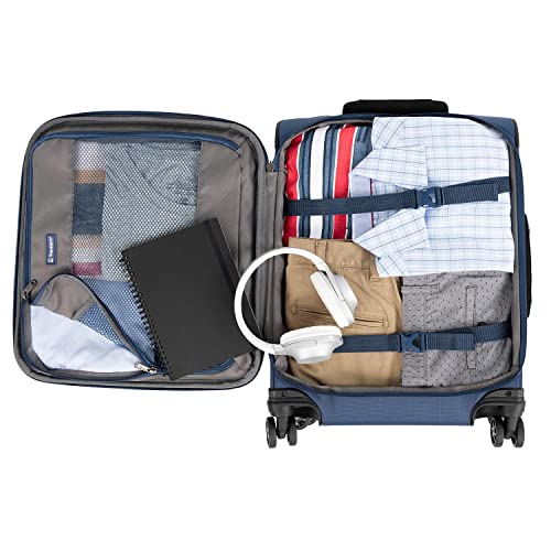 Travelpro Tourlite Softside Expandable Luggage with 4 Spinner Wheels, Lightweight Suitcase, Men and Women, Blue, Carry-On 19-Inch