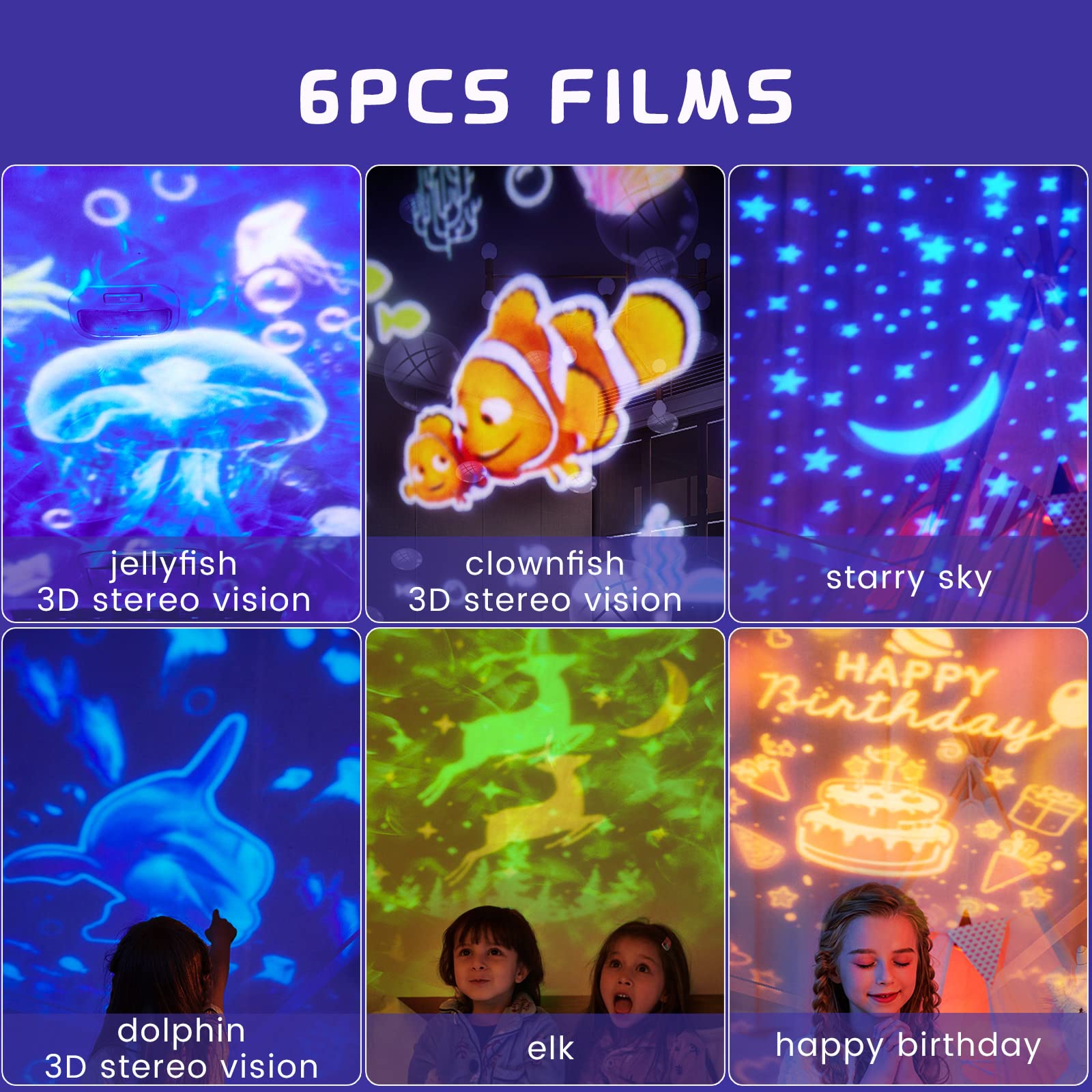 STARS LAMP Ocean Night Light Projector, Kids Galaxy Projector for Bedroom, Nebula Star projector with USB Cable, 360 Degree Rotation Kid Night Light Lamp for Decorating Party,Birthdays,Christmas Gifts