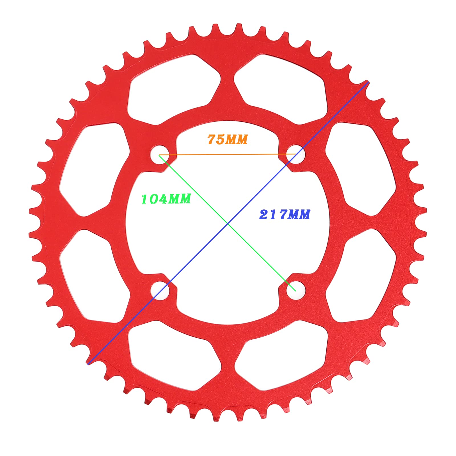 Gekufa Round Oval 104BCD 52T Narrow Wide Chainring, Single Chainring for 7/8/9/10/11/12 -Speed, for Mountain Bike