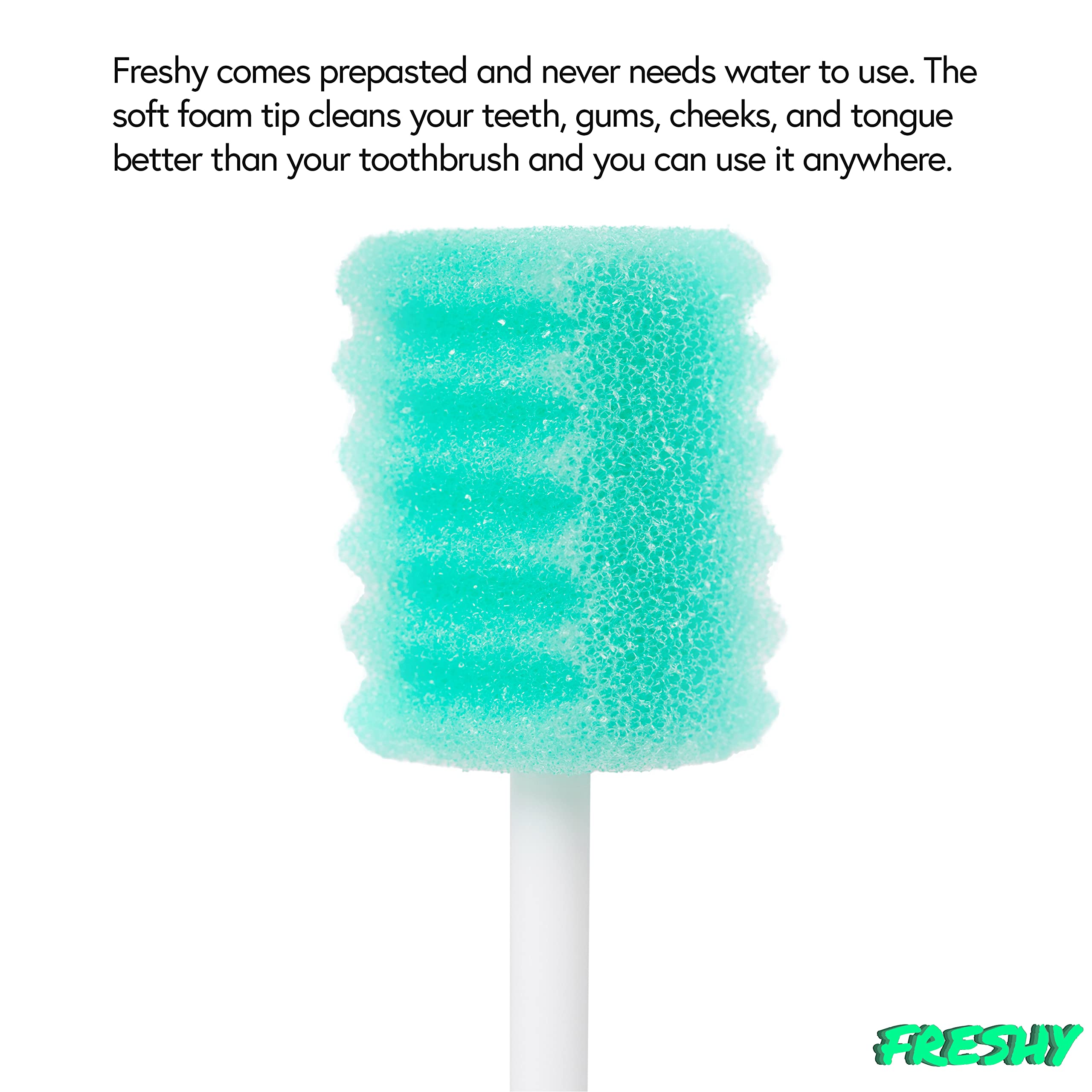 Freshy - Waterless Pre-Pasted Disposable Toothbrush | Better Than Gum, Easier Than a Toothbrush - After Coffee | After Lunch | On The Go Clean Mouth Solution - 20 Count