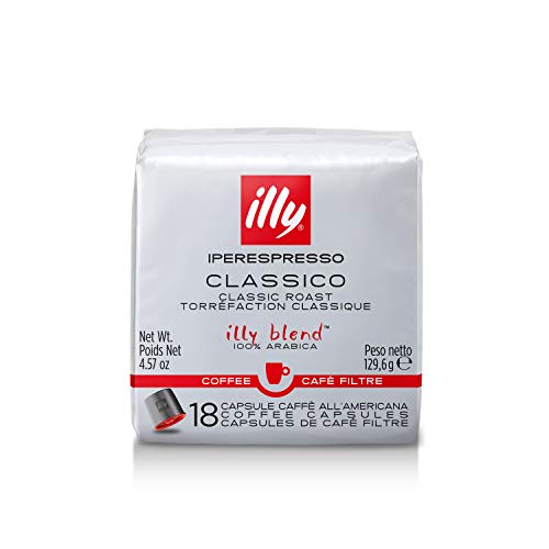 illy Coffee iperEspresso Capsules - Single-Serve Coffee Capsules & Pods - Single Origin Coffee Pods β Classico Medium Roast with Notes of Caramel - For iperEspresso Capsule Machines β 18 Count